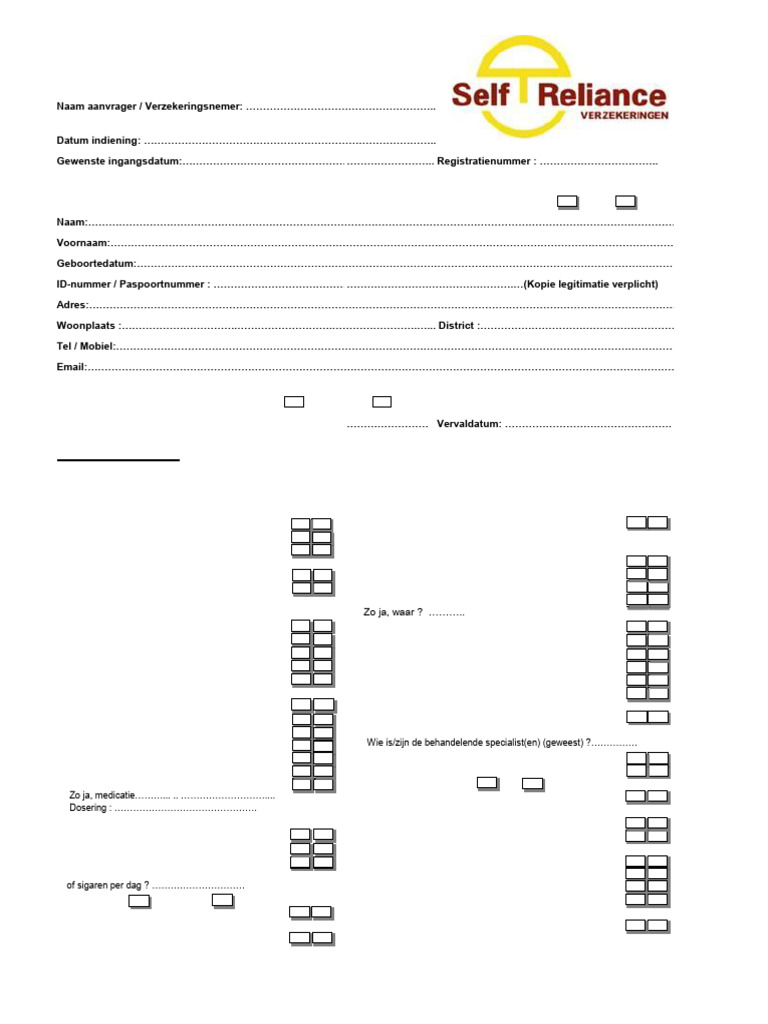 PZS Aanvraagformulier | PDF