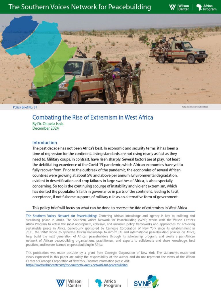 Combating the Rise of Extremism in West Africa | PDF | Nigeria ...