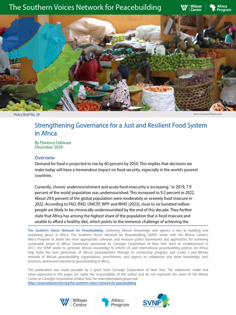 Strengthening Governance for a Just and Resilient Food System in Africa ...
