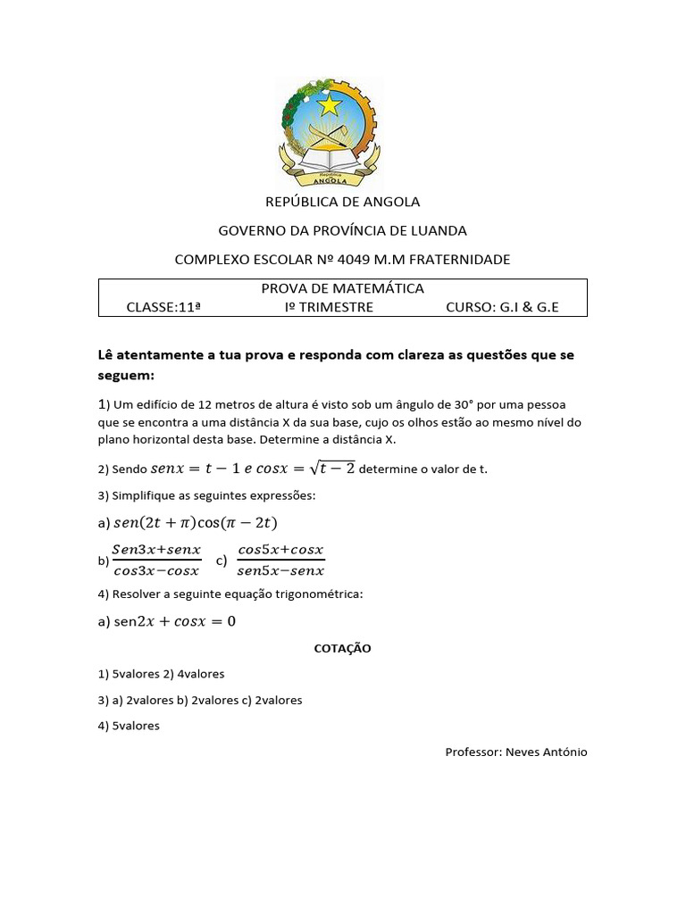 Matemática 11 Classe | PDF