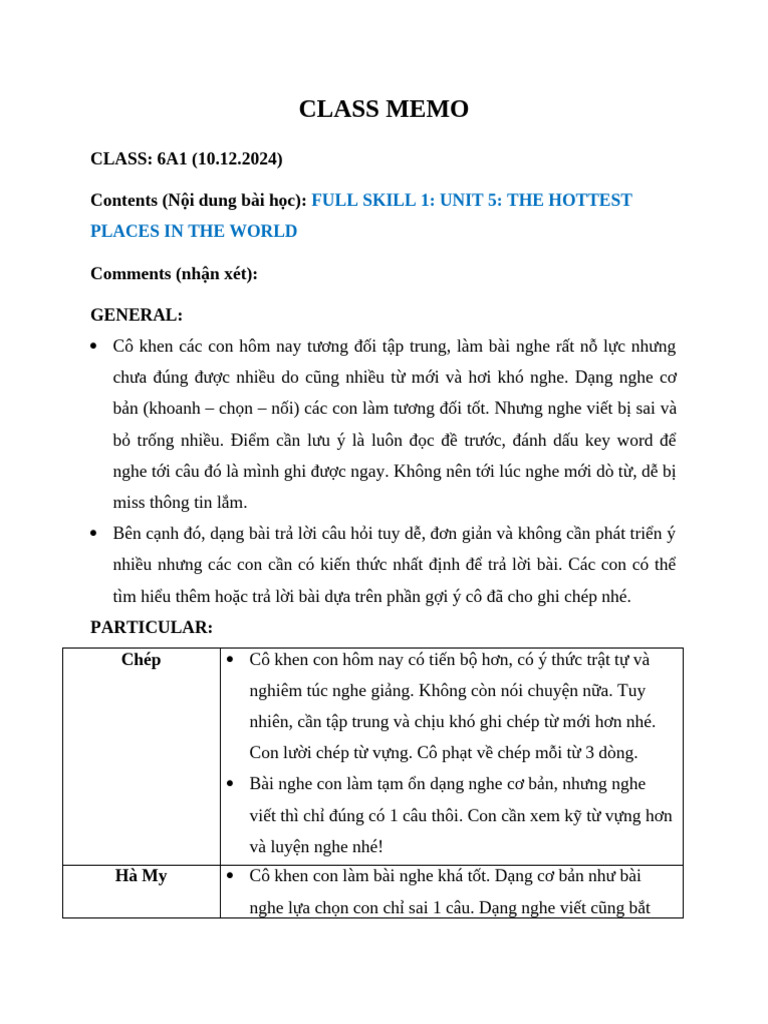 Class Memo 6a1 (10.12.2024) | PDF