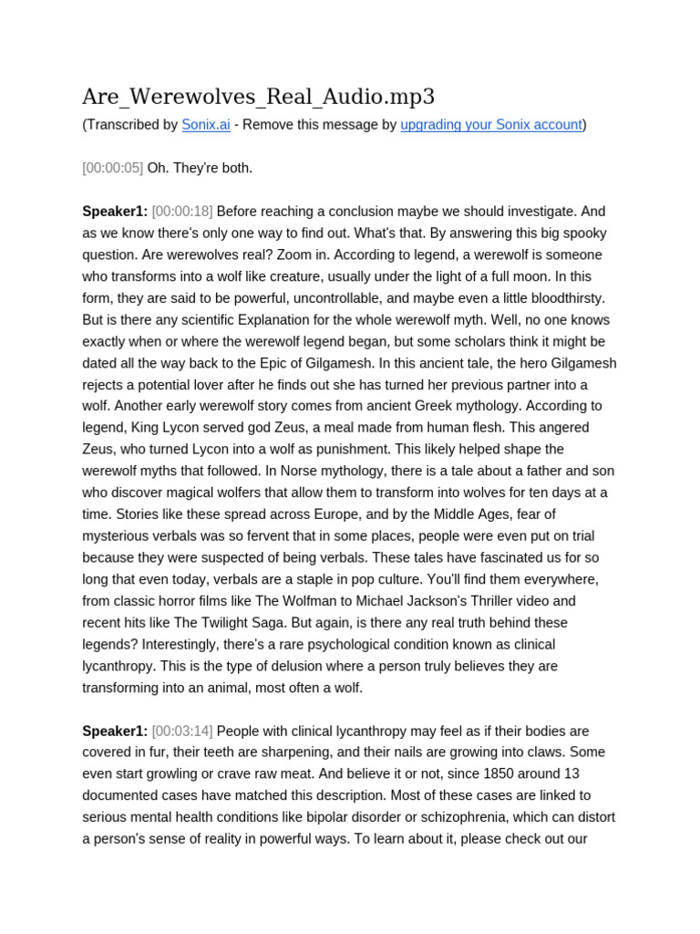 Are Werewolves Real? Myths vs. Facts | PDF | Werewolves