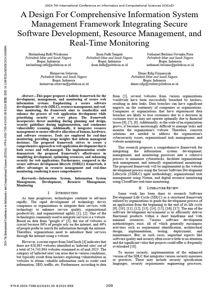 A Design For Comprehensive Information System Management Framework ...