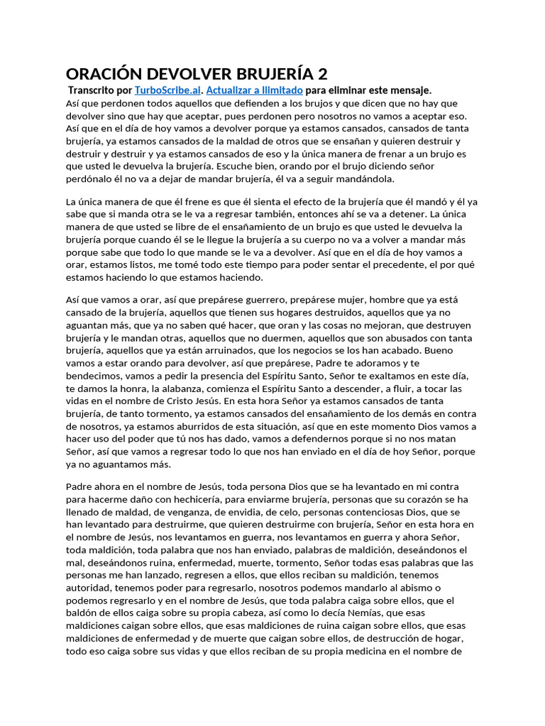 ORACIÓN DEVOLVER BRUJERÍA 2 | PDF | Cristo (título) | Jesús
