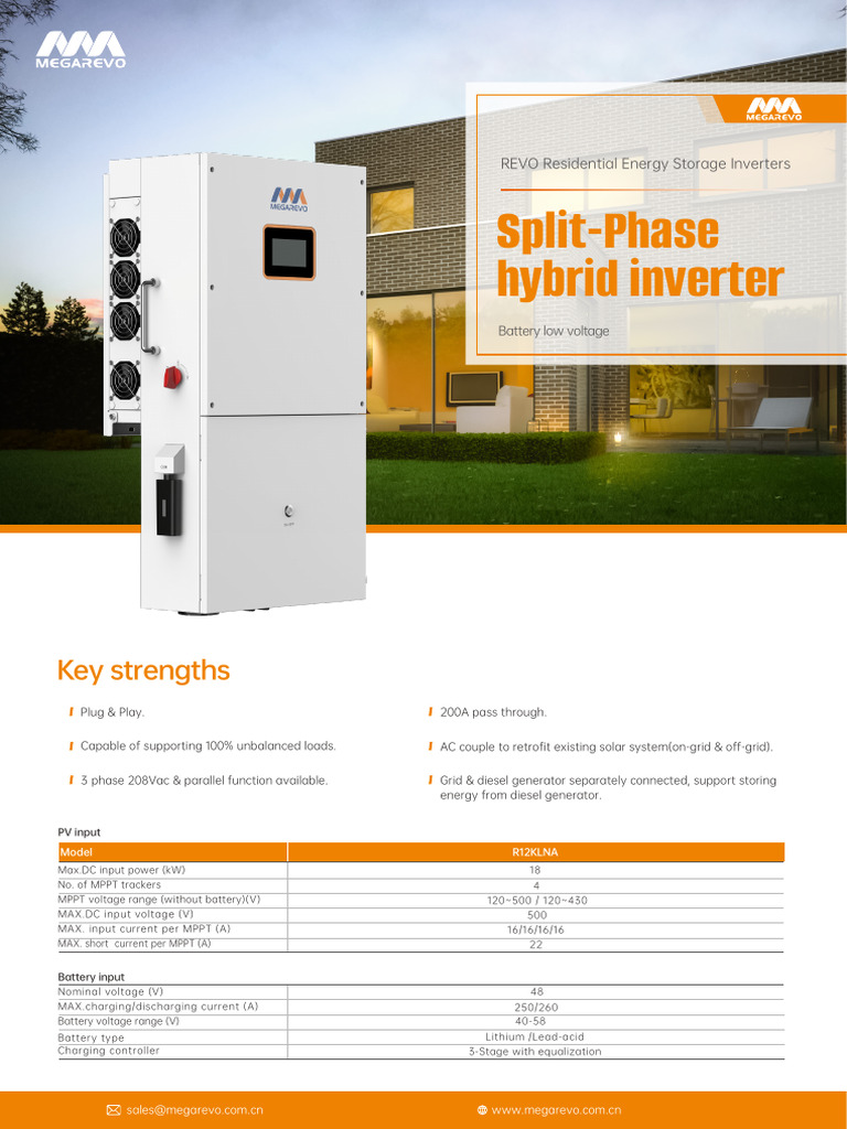 12kW Split-Phase Hybrid Inverter | PDF | Power Inverter | Alternating Current