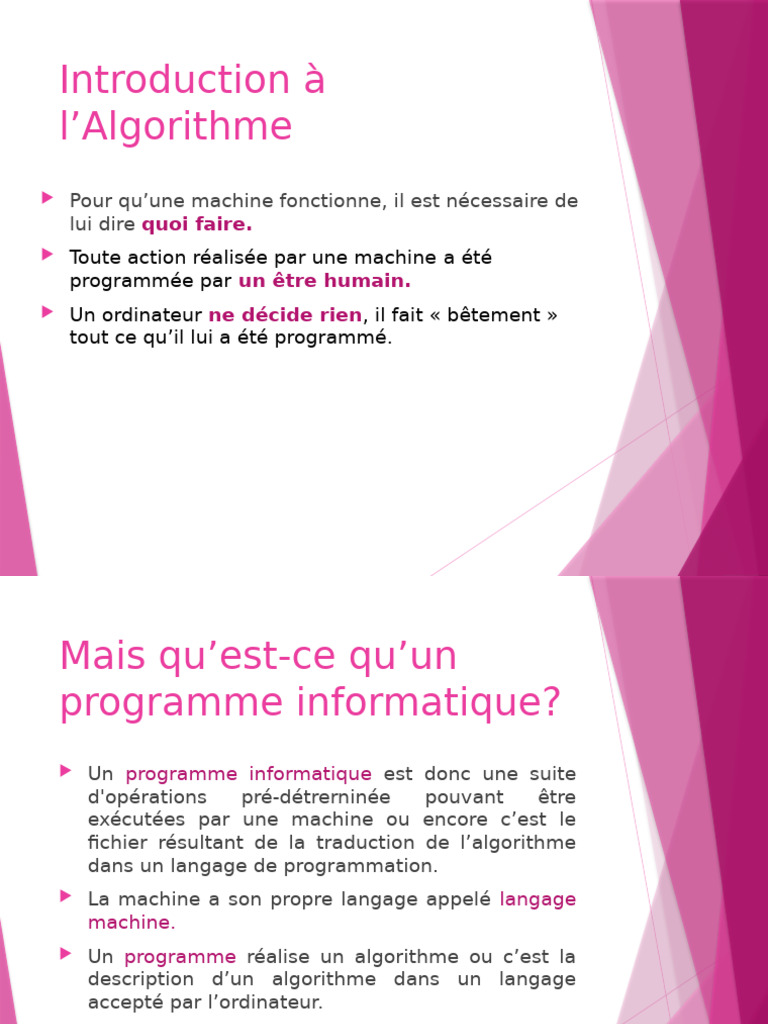 Introduction A L'algorithme | PDF | Algorithmes | Programmation informatique