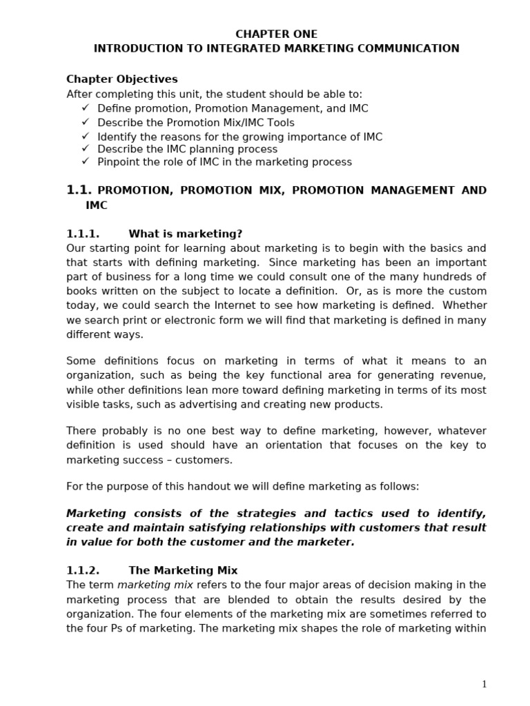 CH 1-Introduction To Integrated Marketing Communication | PDF ...