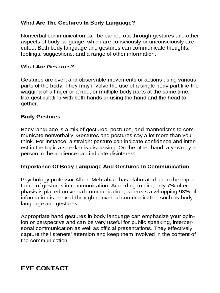 gestures, eye contact (2) | PDF