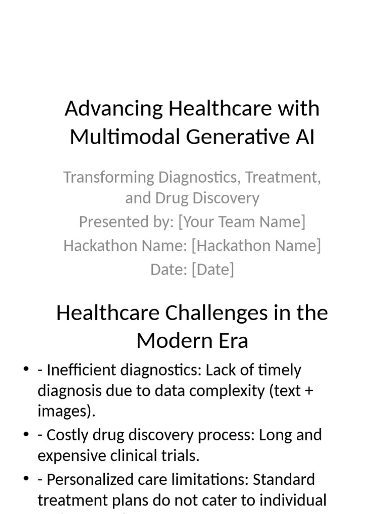 Healthcare Generative AI Hackathon | PDF | Personalized Medicine ...