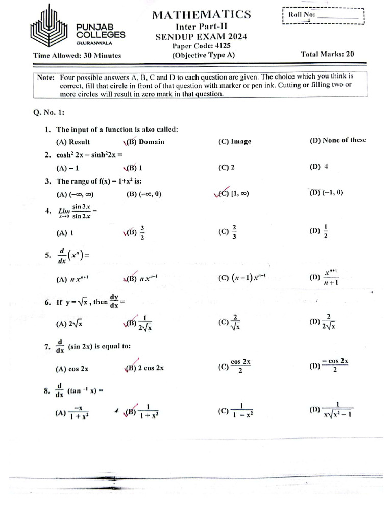 Objective Key (Math Part-2) | PDF