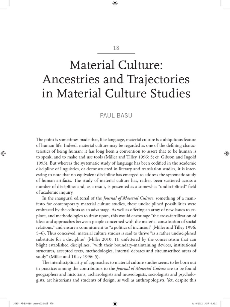 Material Culture Studies Overview | PDF | Franz Boas | Anthropology