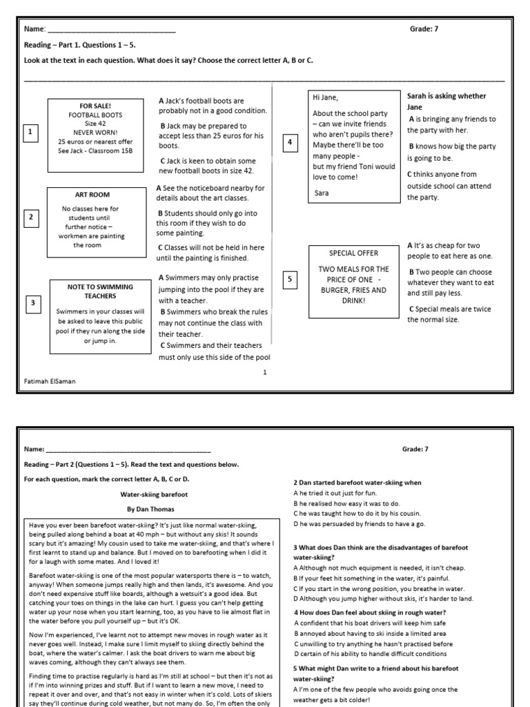 B1_Reading_Practice | PDF