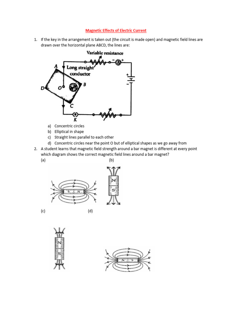 Magnetic Effects of Electric Current._rev_1 | PDF | Magnetic Field ...