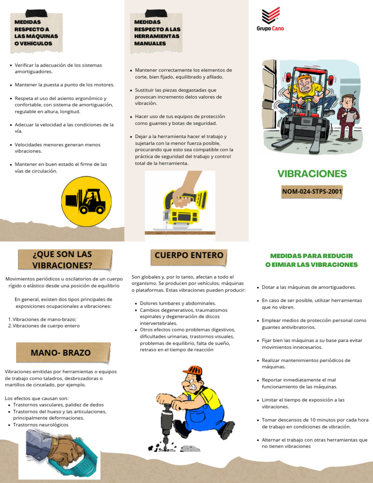 TRIPTICO NOM-024-STPS-2001 | PDF | Herramientas | Factores humanos y ergonomía