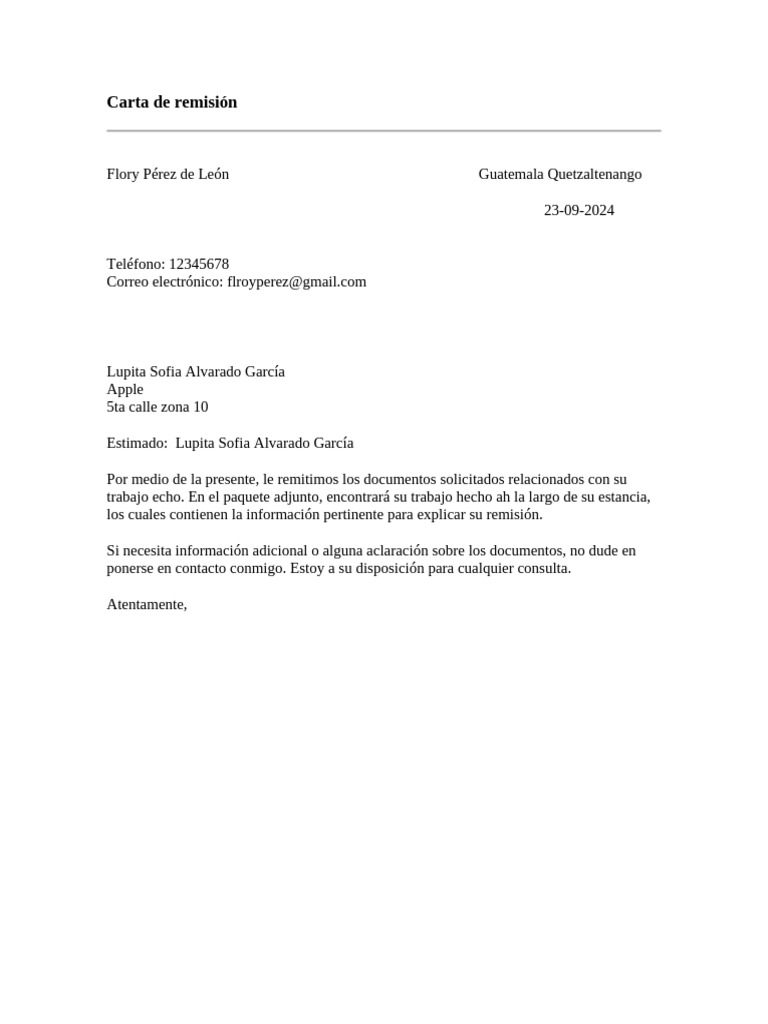 Carta de Remisión 11 | PDF