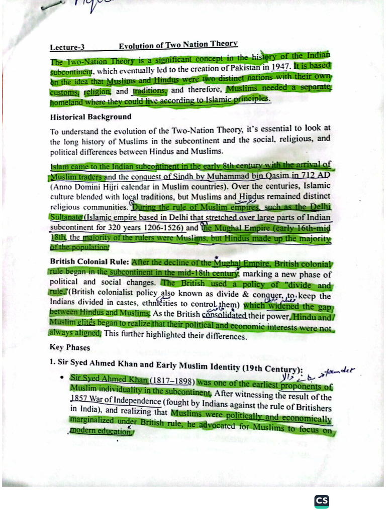 Pak Study Notes For Mid | PDF