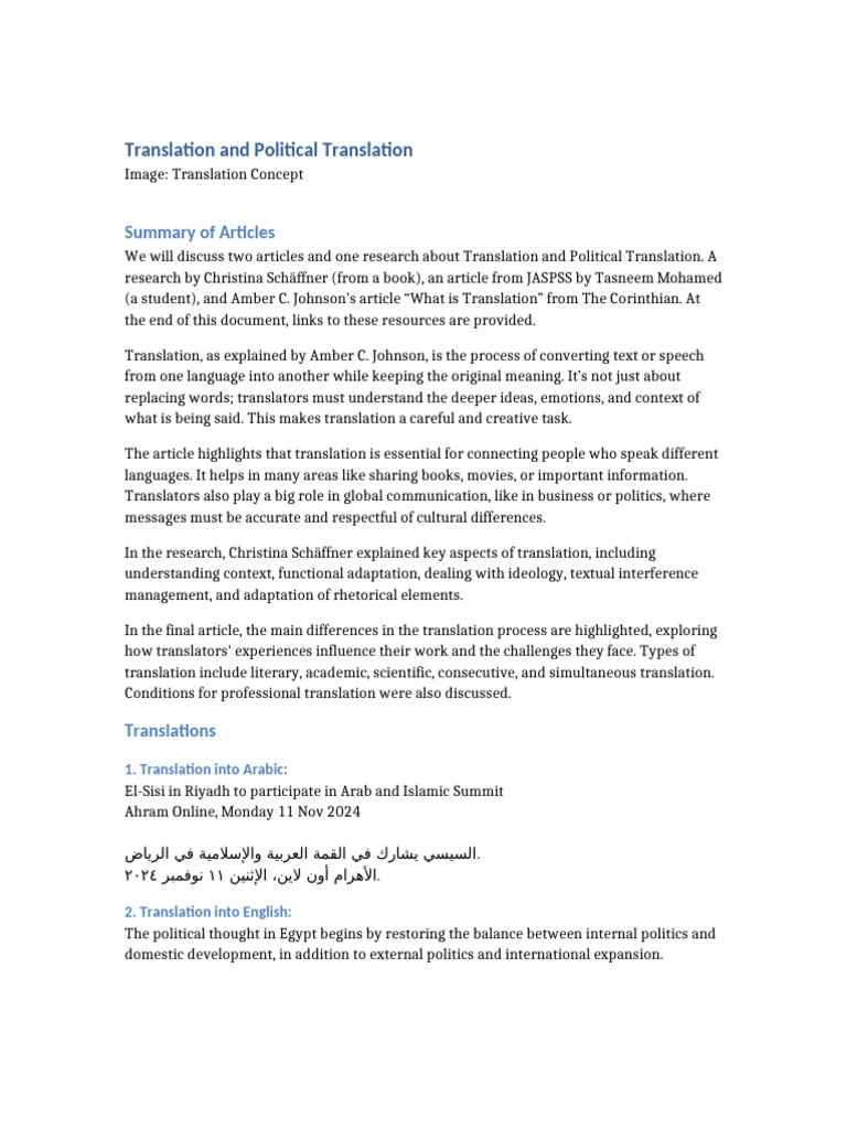 Translation and Political Translation | PDF | Translations | Human ...