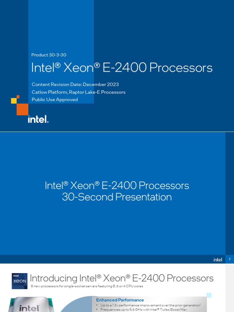 Intel Xeon-E-2400 Processor 30-3-30 Public | PDF | Computer Hardware ...