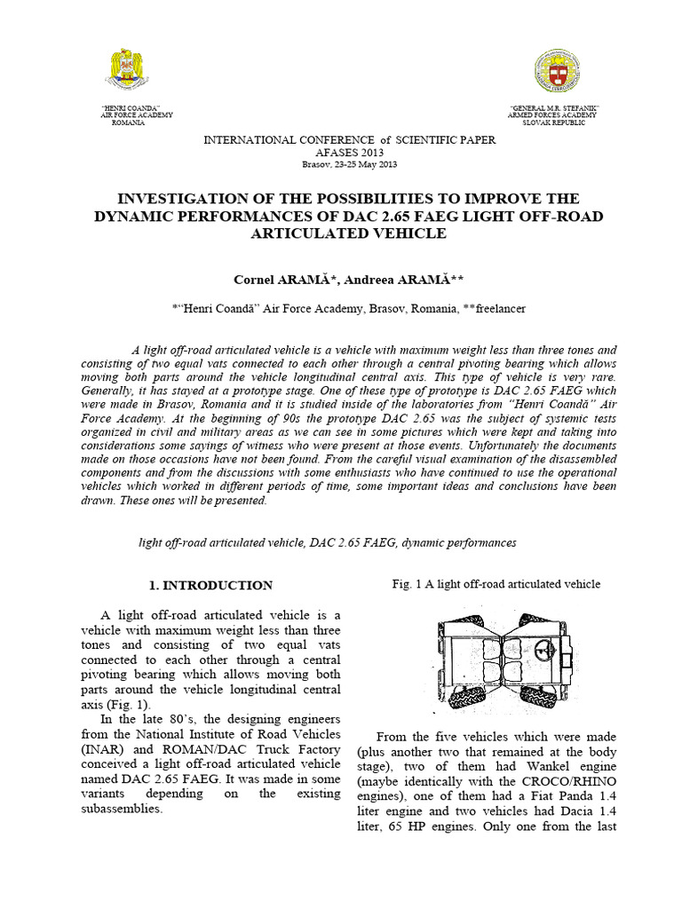 Investigation of The Possibilities To Improve The Dynamic Performances ...