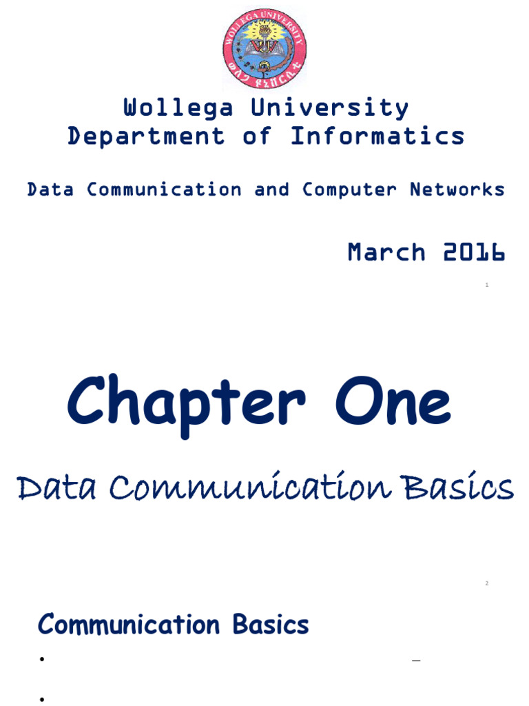 Chapter 1_Data Communication Basics | PDF | Duplex (Telecommunications) | Transmission Medium