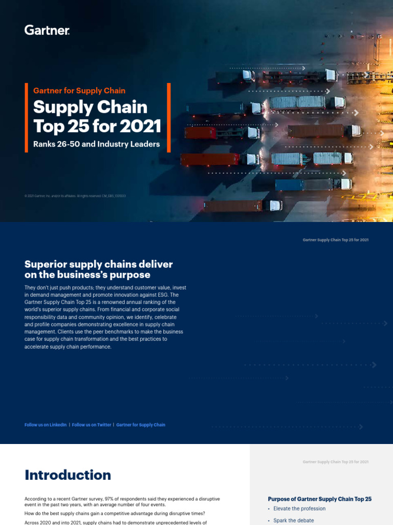 Gartner Supply Chain Top 25 For 2021 Ranks 26 50 | PDF | Supply Chain ...