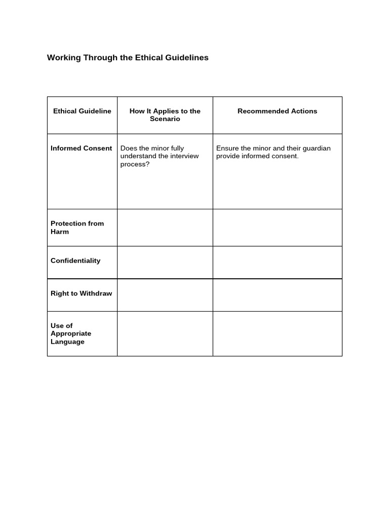 Working Through the Ethical Guidelines | PDF Working Through the Ethical Guidelines | PDF
