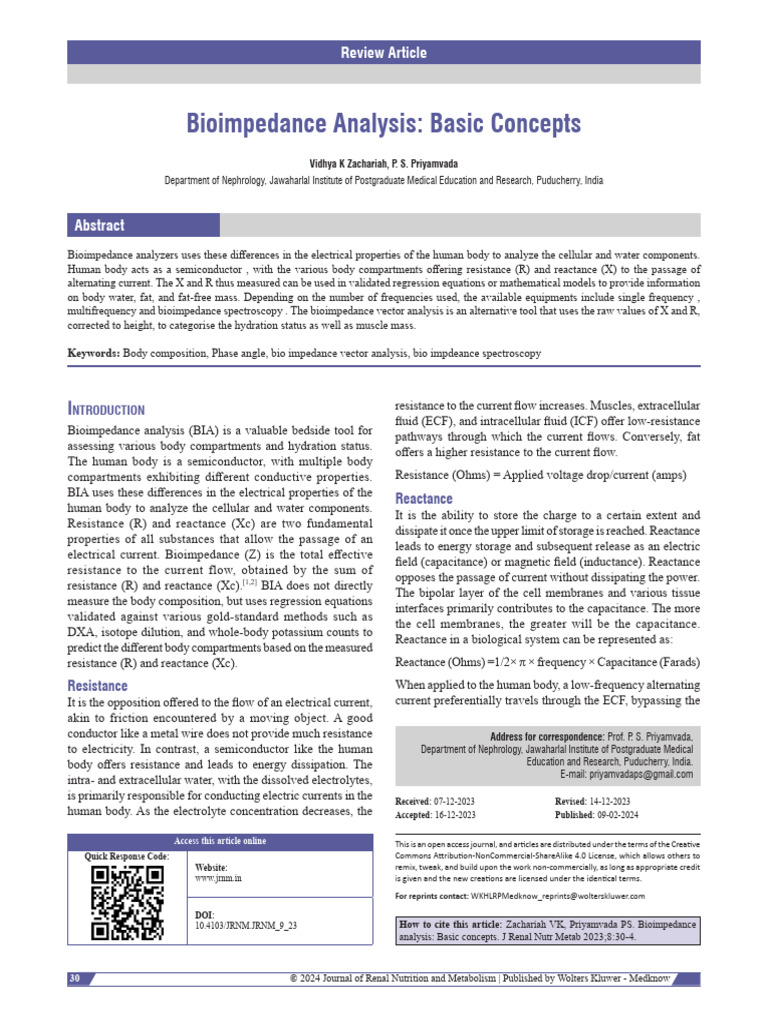 bioimpedance_analysis__basic_concepts.7 | PDF | Electrical Resistance ...