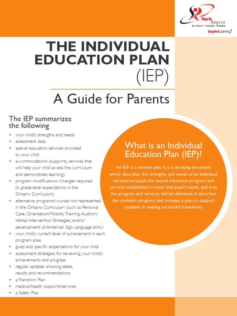 IEP Guide for Parents in Ontario | PDF | Individualized Education ...