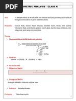 Chemistry - Practical Record Writing - Class XI-2024 | PDF | Titration | Chemistry