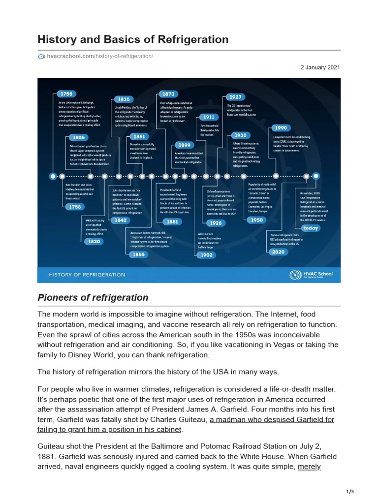 History and Evolution of Refrigeration | PDF | Engineering ...