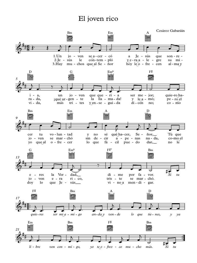 El Joven Rico - Cesáreo Gabaráin | PDF