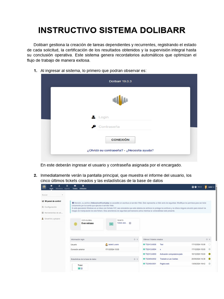INSTRUCTIVO SISTEMA DOLIBARR | PDF