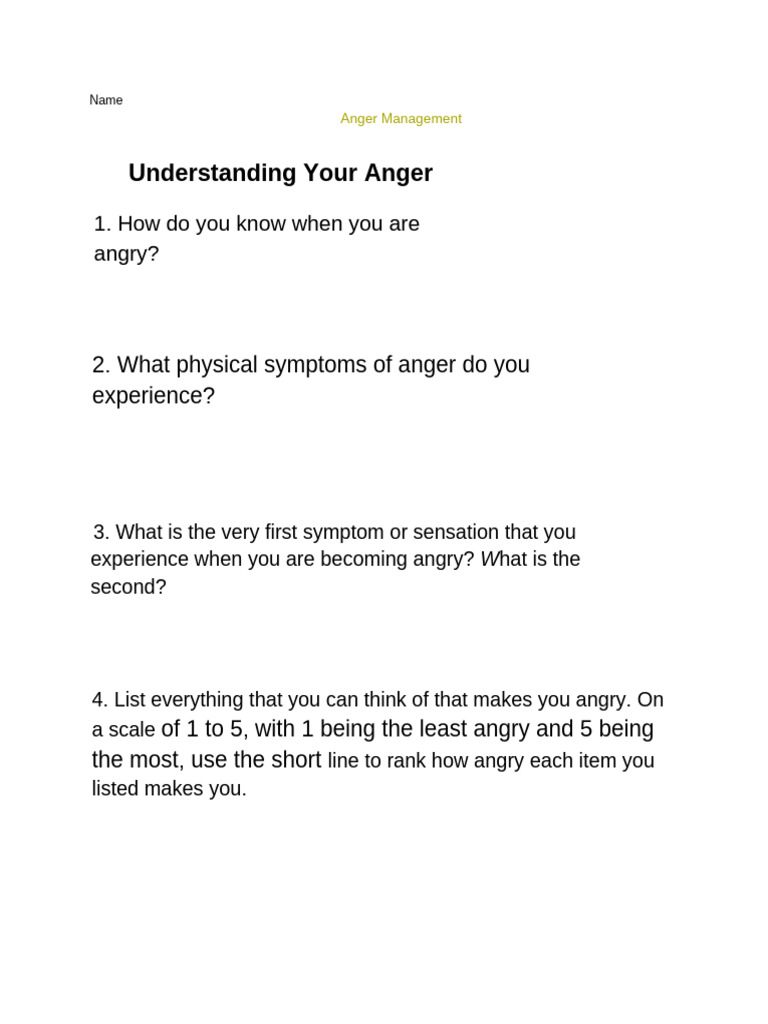 Understanding Your Anger | PDF