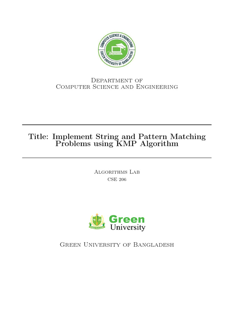 CSE 205 Lab Manual 12 KMP | PDF | String (Computer Science) | Computing
