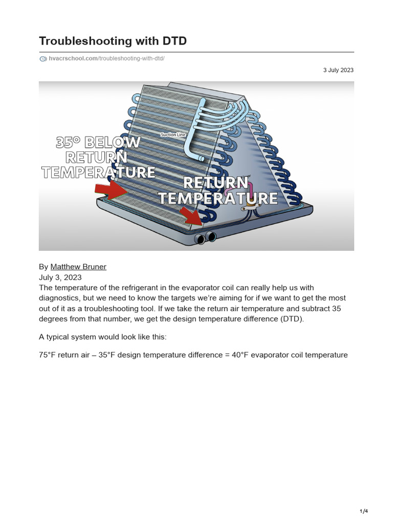 Troubleshooting With DTD | PDF | Air Conditioning | Engineering Thermodynamics
