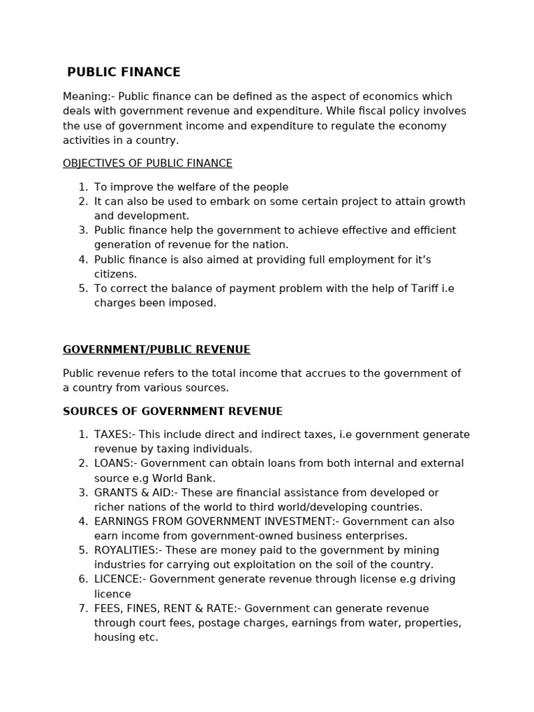 Public Finance: Revenue & Expenditure | PDF | Taxes | Elasticity ...