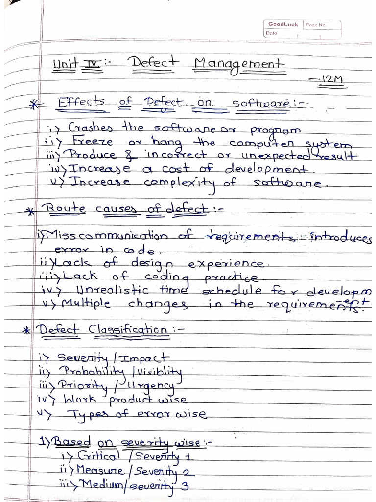 Unit 4 - Defect Management | PDF