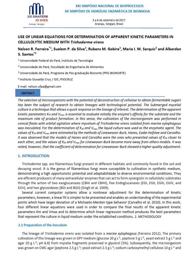 Sinaferm 2017 58926 Use of Linear Eq | PDF