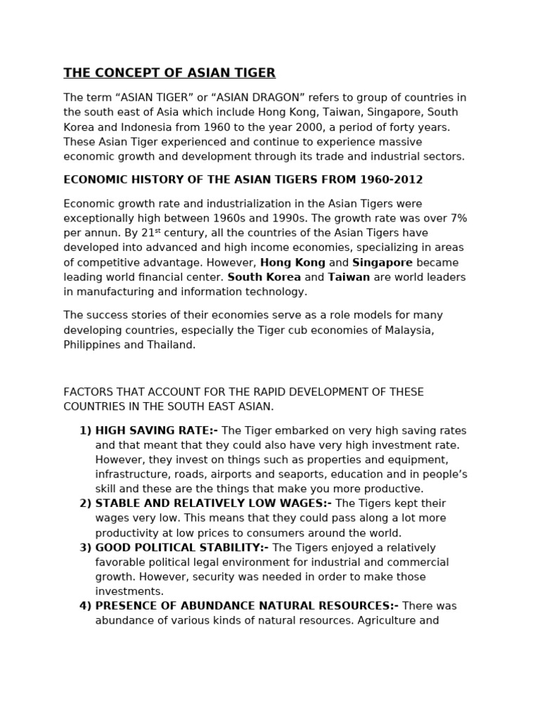 The Concept of Asian Tiger1717582923 2 | PDF | Four Asian Tigers ...