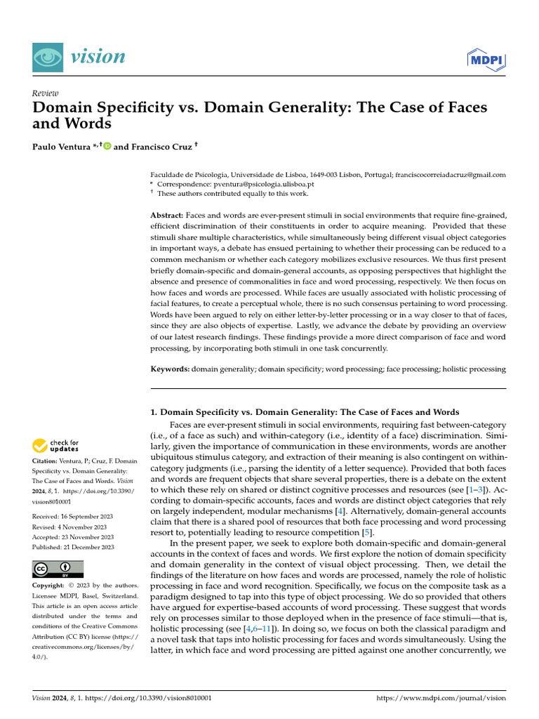 vision-08-00001-v2 | PDF | Lateralization Of Brain Function | Dyslexia