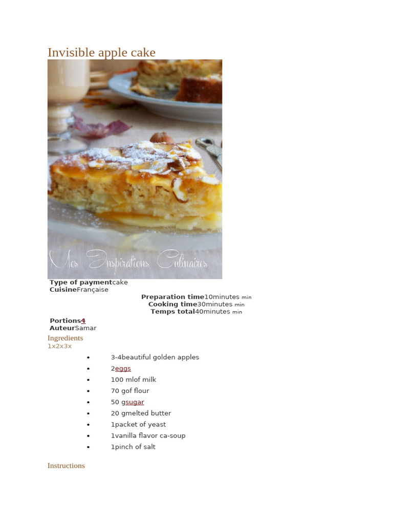 Invisible apple cake | PDF