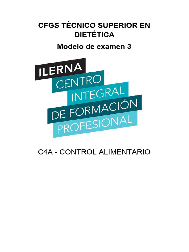Examen CFGS Dietética: Control Alimentario | PDF | Alimentos | Química