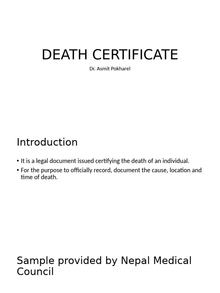 Understanding Death Certificate Details | PDF