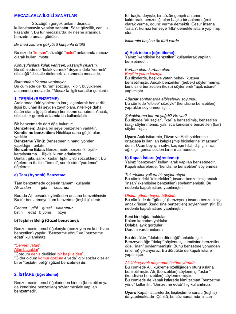 Edebi Sanatlar | PDF