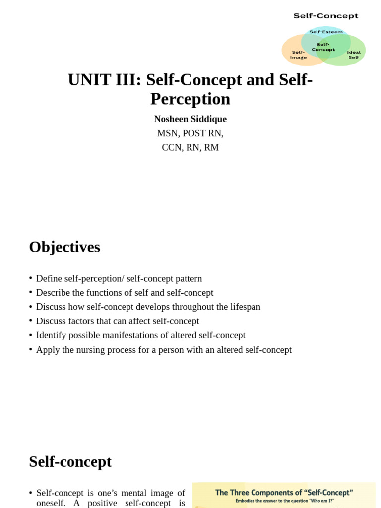 UNIT III Self Concept | PDF | Self Concept | Self Esteem