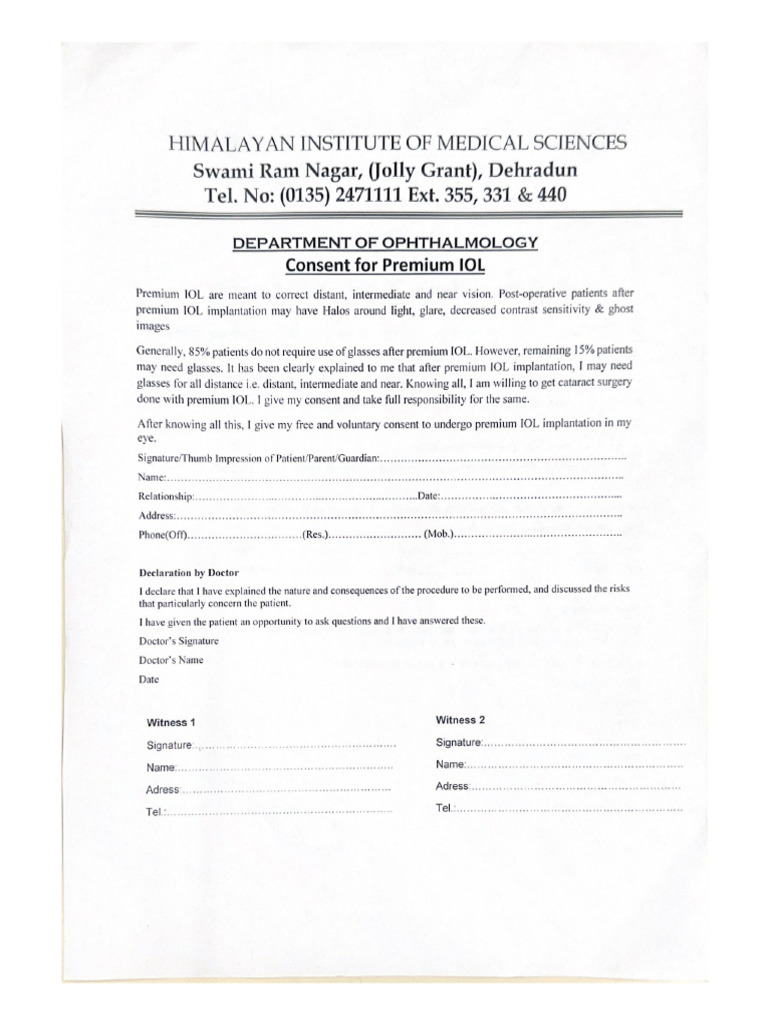 Premium IOL Consent | PDF