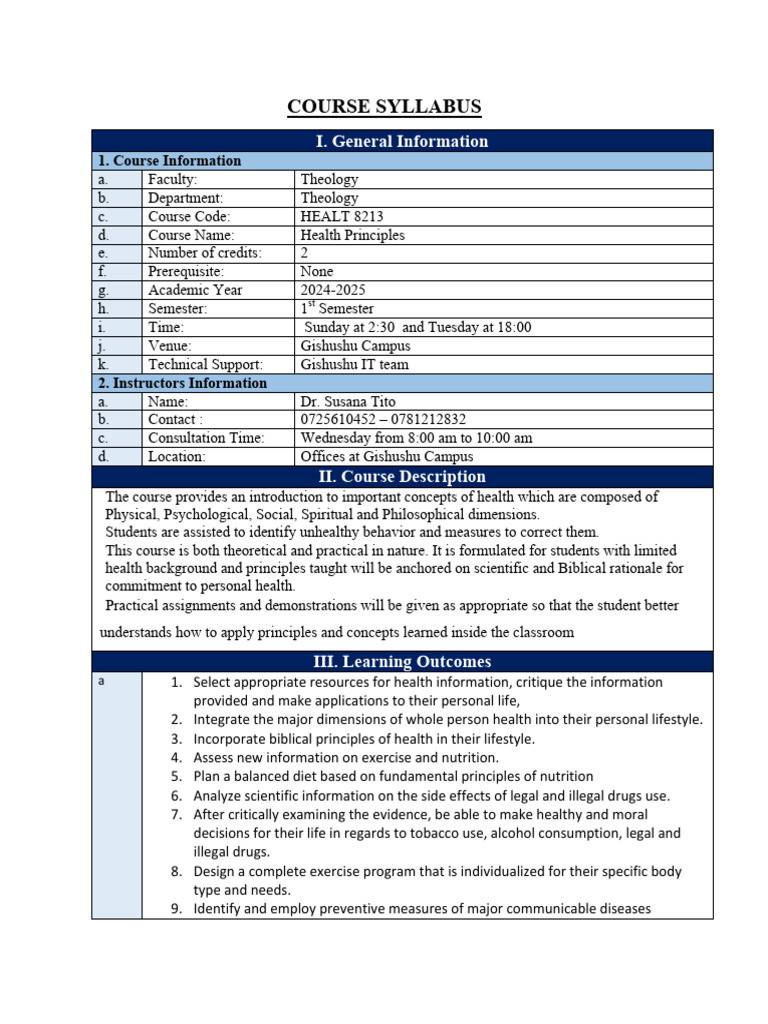 COURSE SYLLABUS 24-25 | PDF | Natural Environment | Water