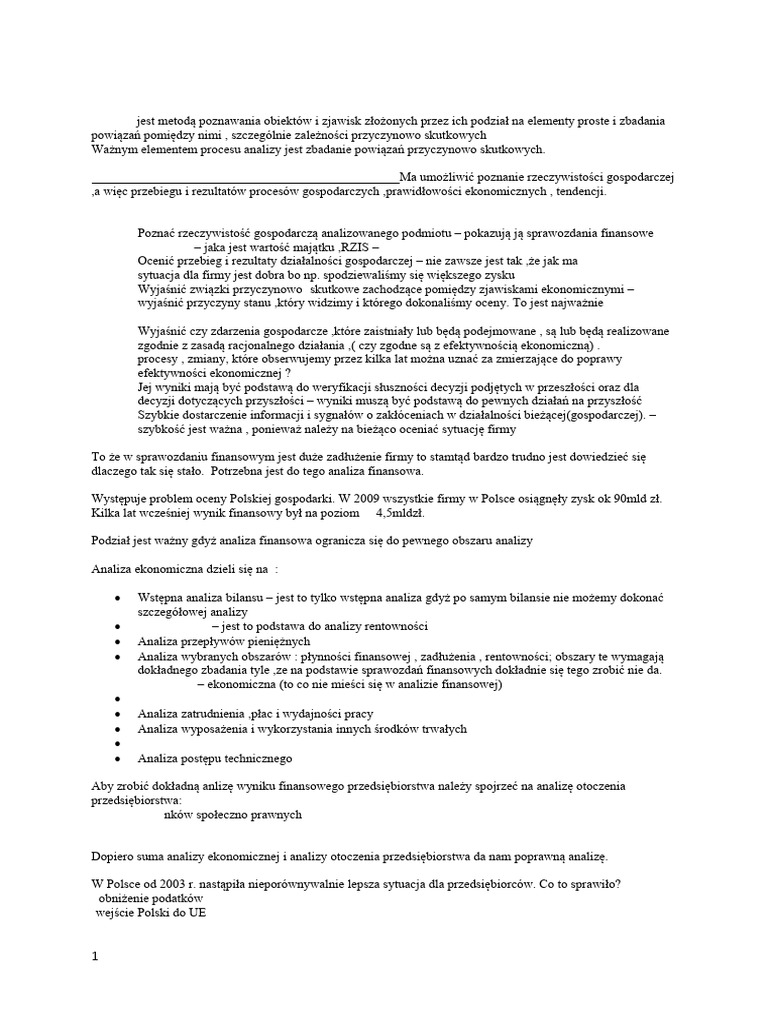 Notatek Pl Analiz Finansowa Podzial I Rodzaje Pdf