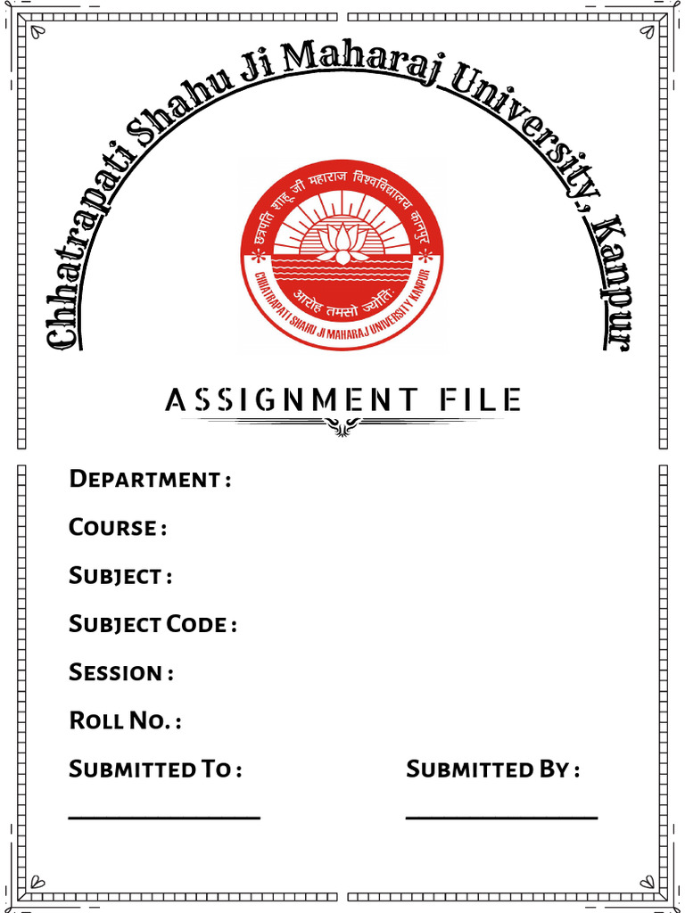 CSJMU Assignment Front Page Template | PDF