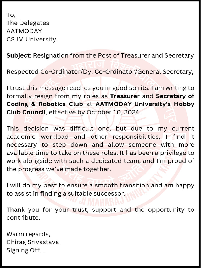 Resigination Letter | PDF